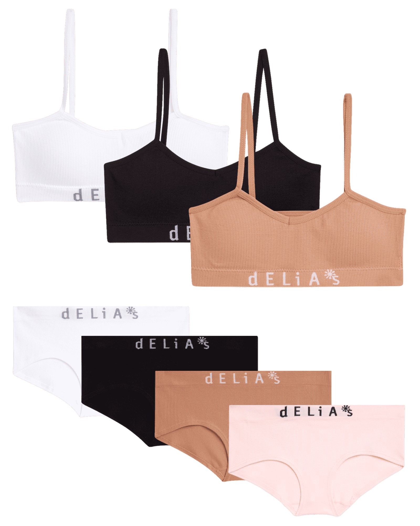 dELiA*s Girls' Training Bra Underwear Set - 7 Piece Seamless Training ...