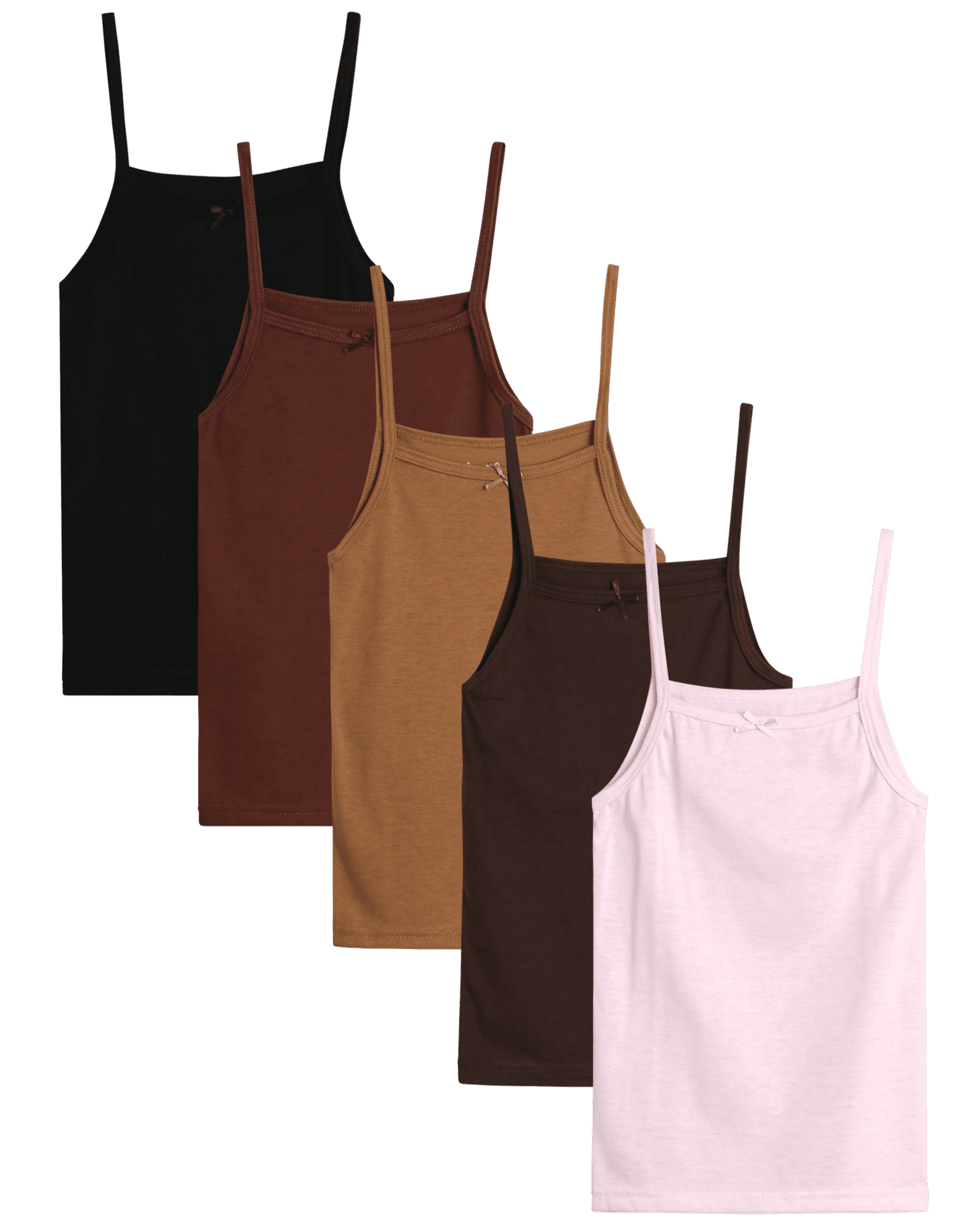 dELiA*s Girls' Undershirt - 5 Pack Soft Cotton Cami Tank Top - Camisole ...