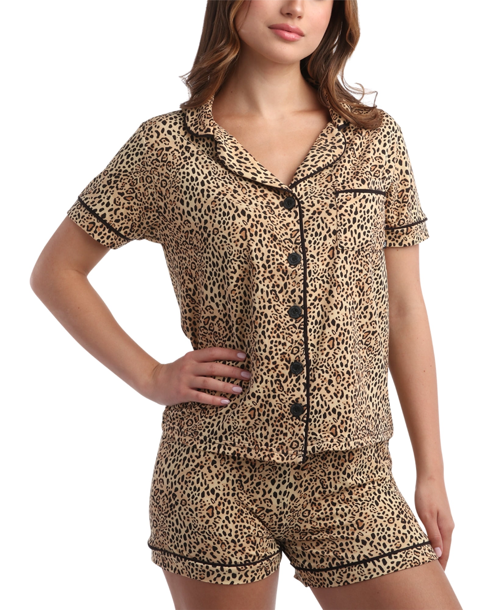 dELiA*s Women's Soft Pajama Set with Button Down Sleep Shirt and Lounge ...
