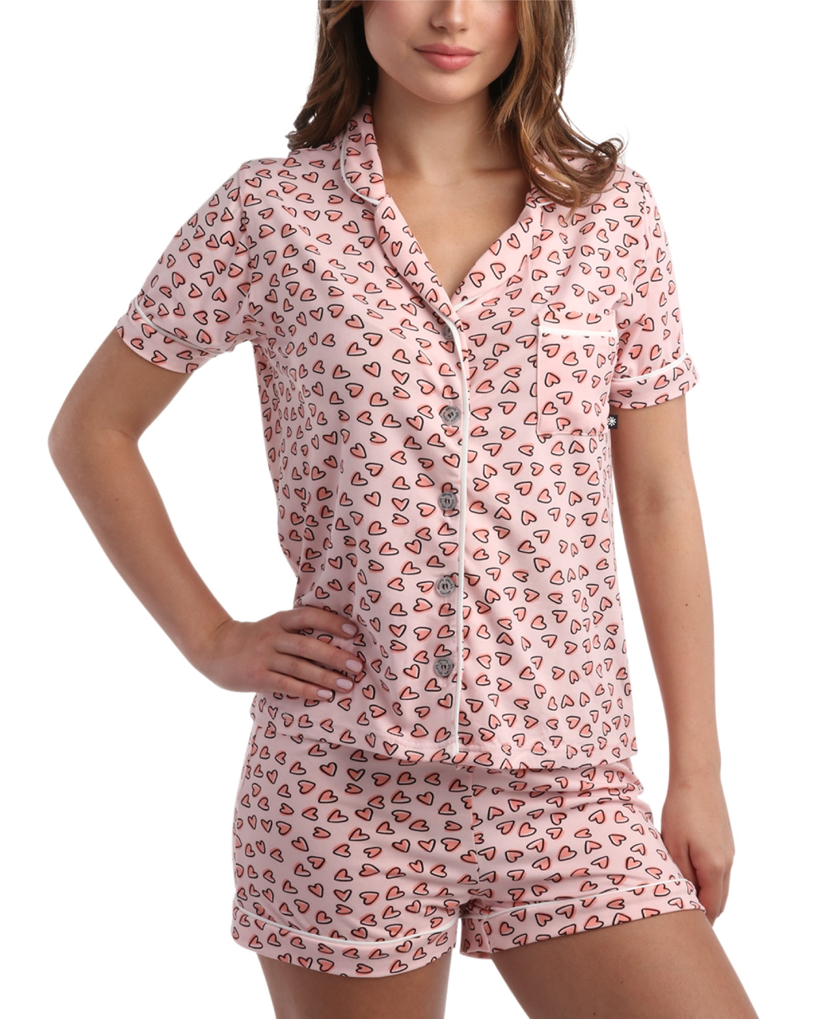 dELiA*s Women's Pajamas - 2 Piece Super Soft Button Down Sleep Shirt ...