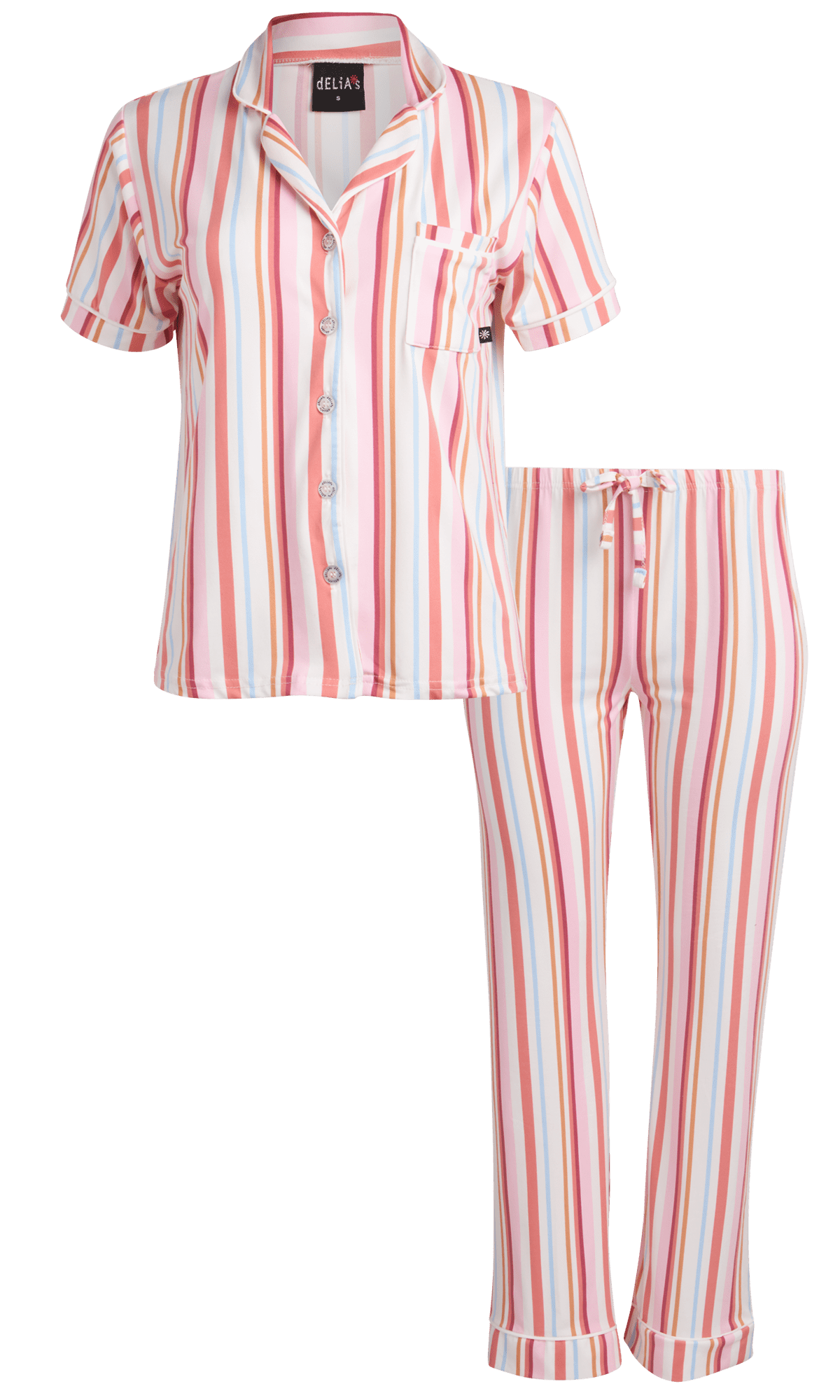 dELiA*s Women's Pajamas - 2 Piece Super Soft Button Down Sleep Shirt ...