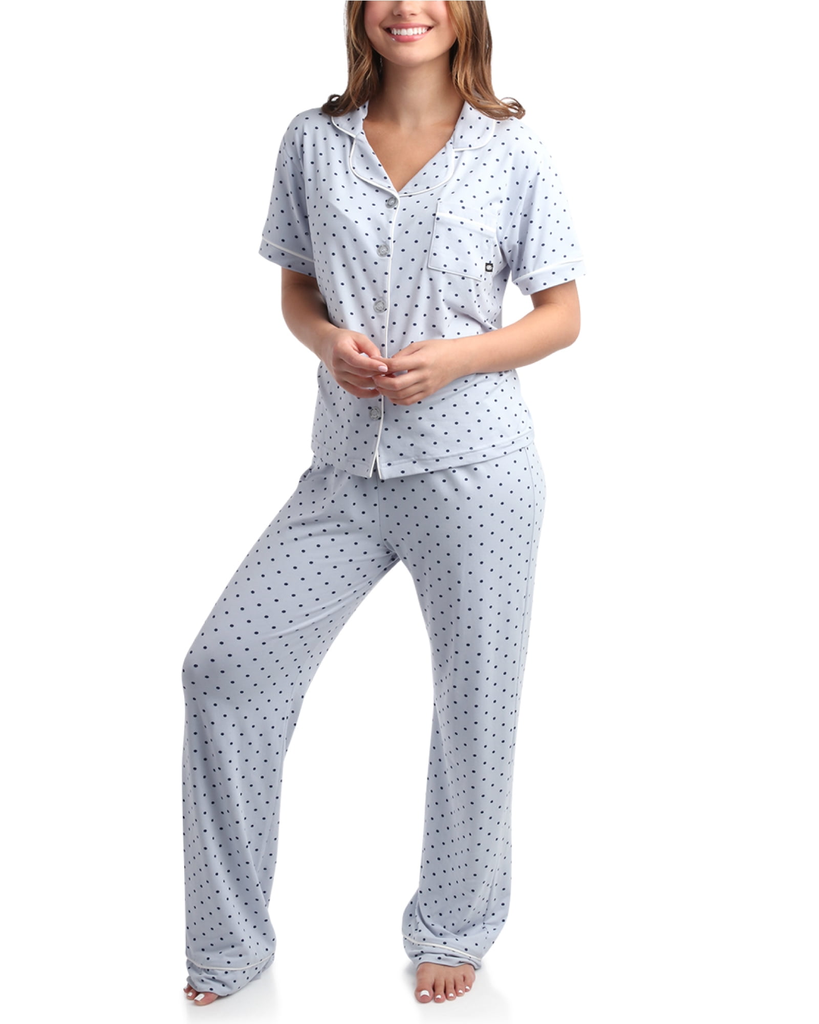 dELiA*s Women's Pajamas - 2 Piece Super Soft Button Down Sleep Shirt ...