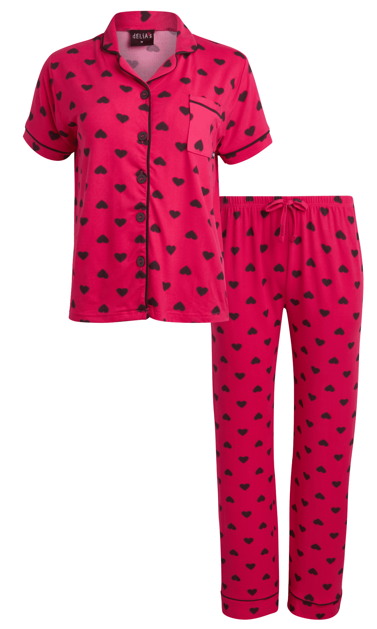 dELiA*s Women's Pajamas - 2 Piece Super Soft Button Down Sleep Shirt ...