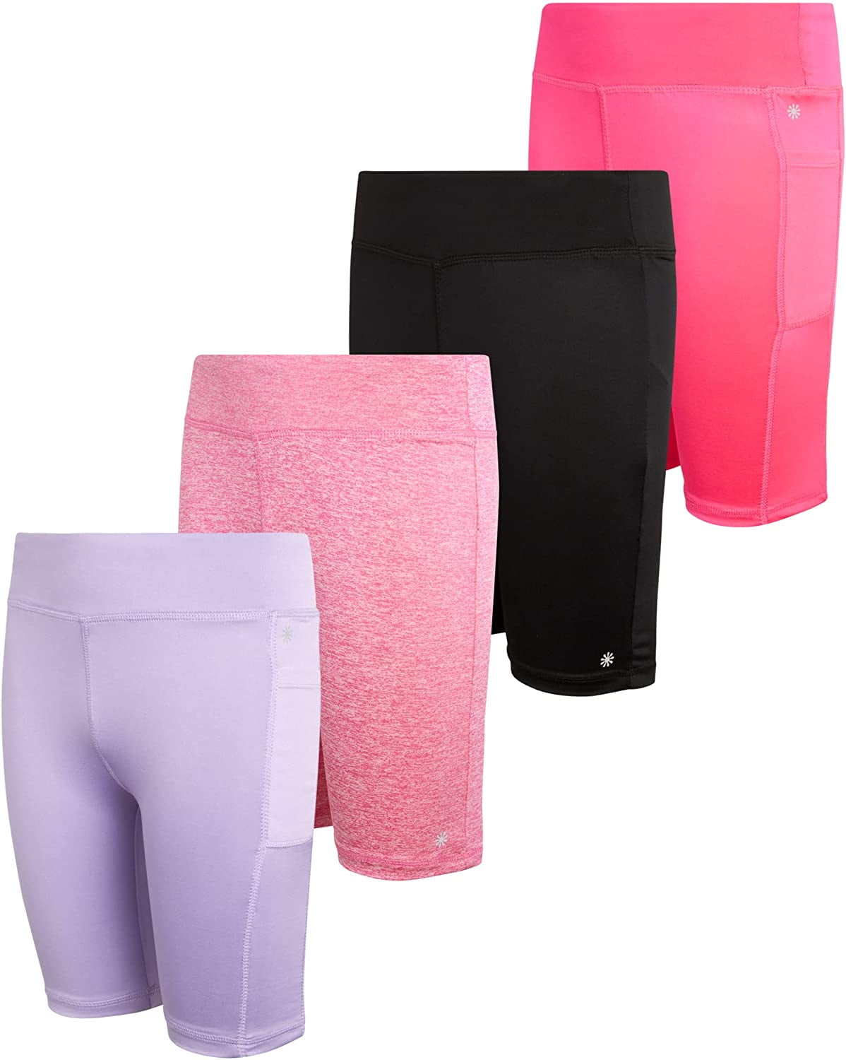 dELiA*s Girls' High-Waist Biker Shorts, 4-Pack, Breathable, Moisture ...