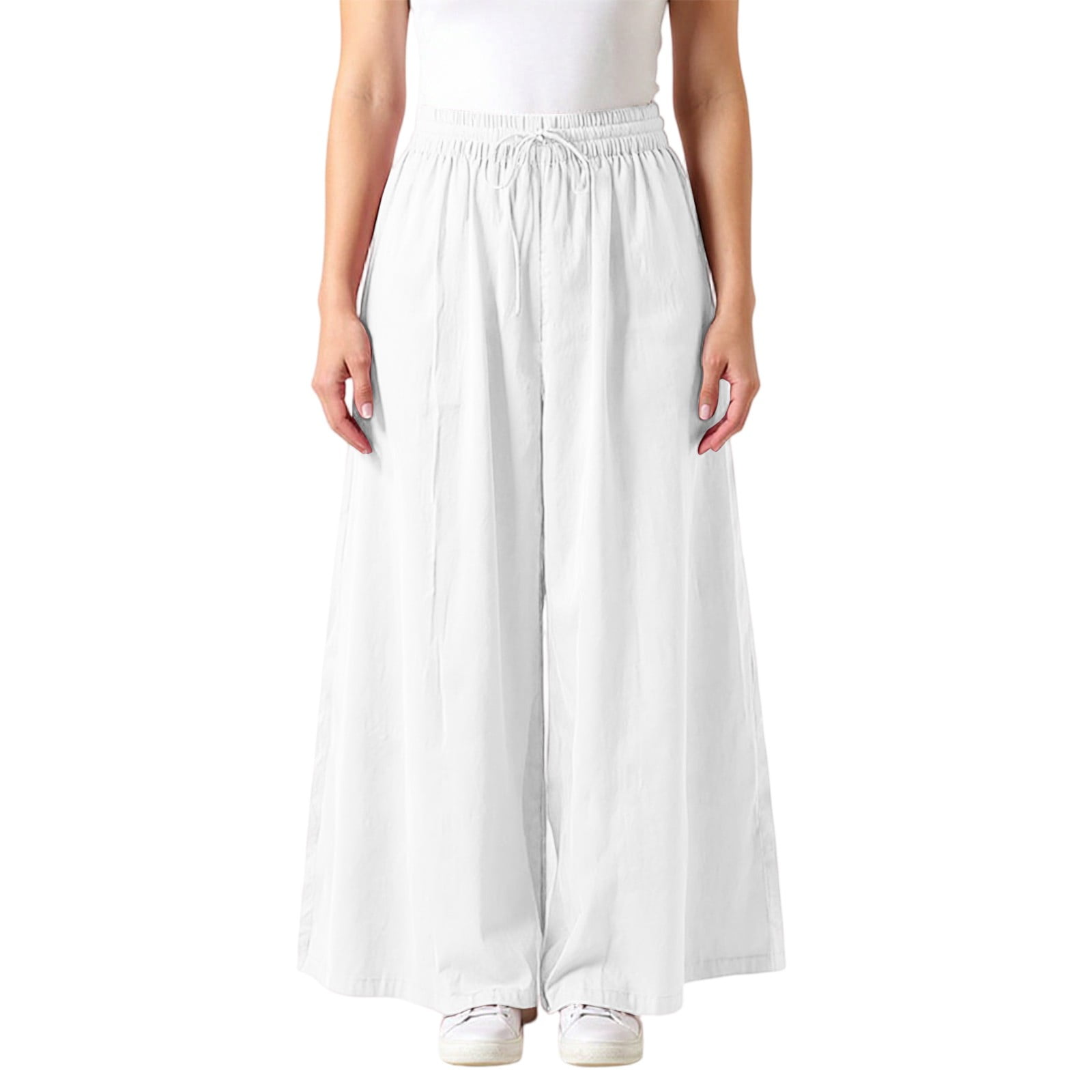 dGslk Comfort Meets Style: Women's Solid Color Cotton-Linen Straight ...