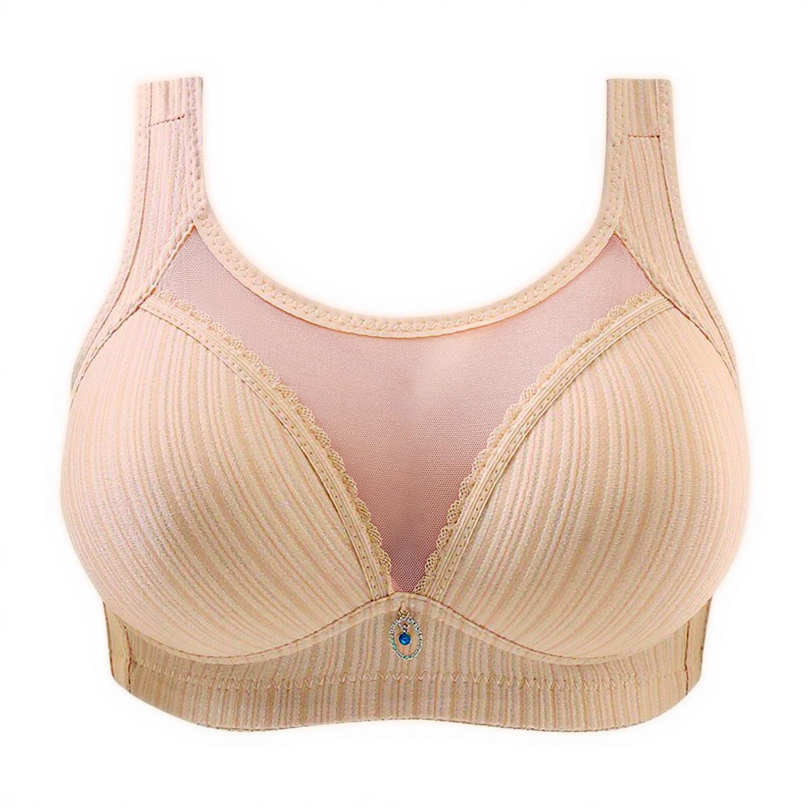 dGslk Full Coverage Red Wireless Bra for Women, Breathable Mesh Panel ...