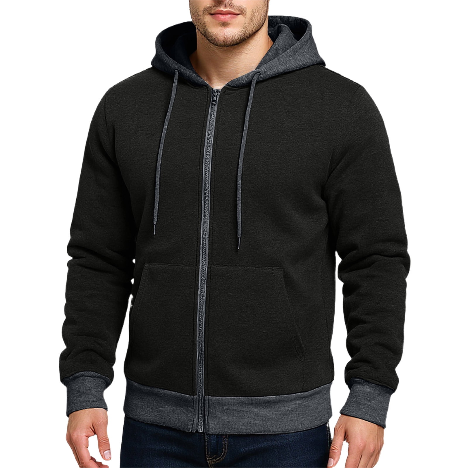 dGslk Men’s Full Zip Hoodie Sweatshirt, Soft Fleece Lined, Adjustable ...