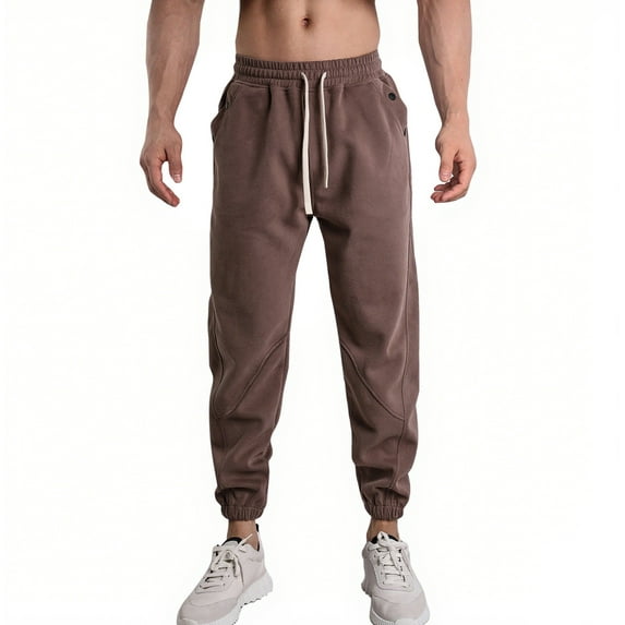 dGslk Sweatpants Men's Loose Running Fitness Cropped Pants Coffee M ...