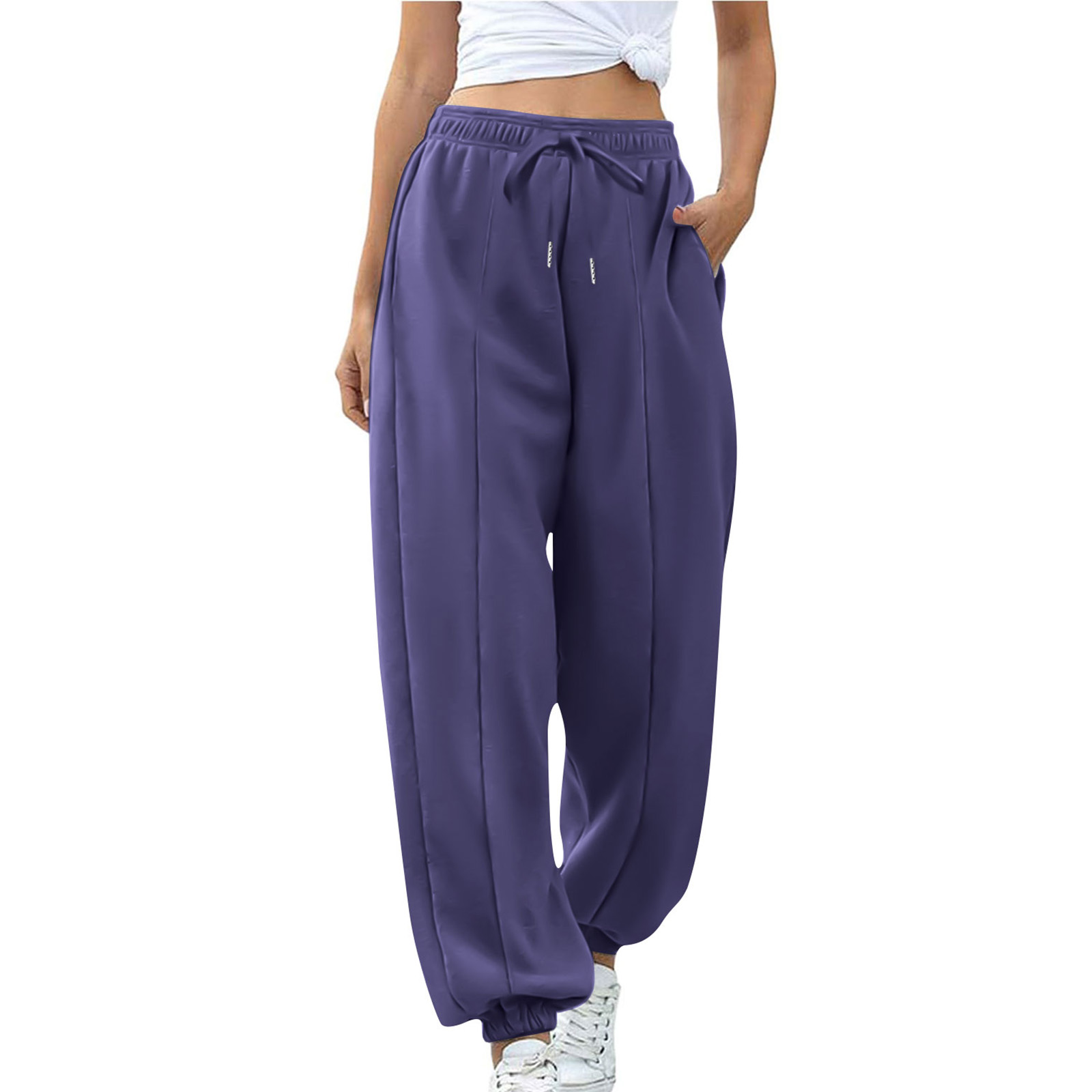dGslk Women’s High Waist Wide Leg Sweatpants Loose Fit Drawstring ...