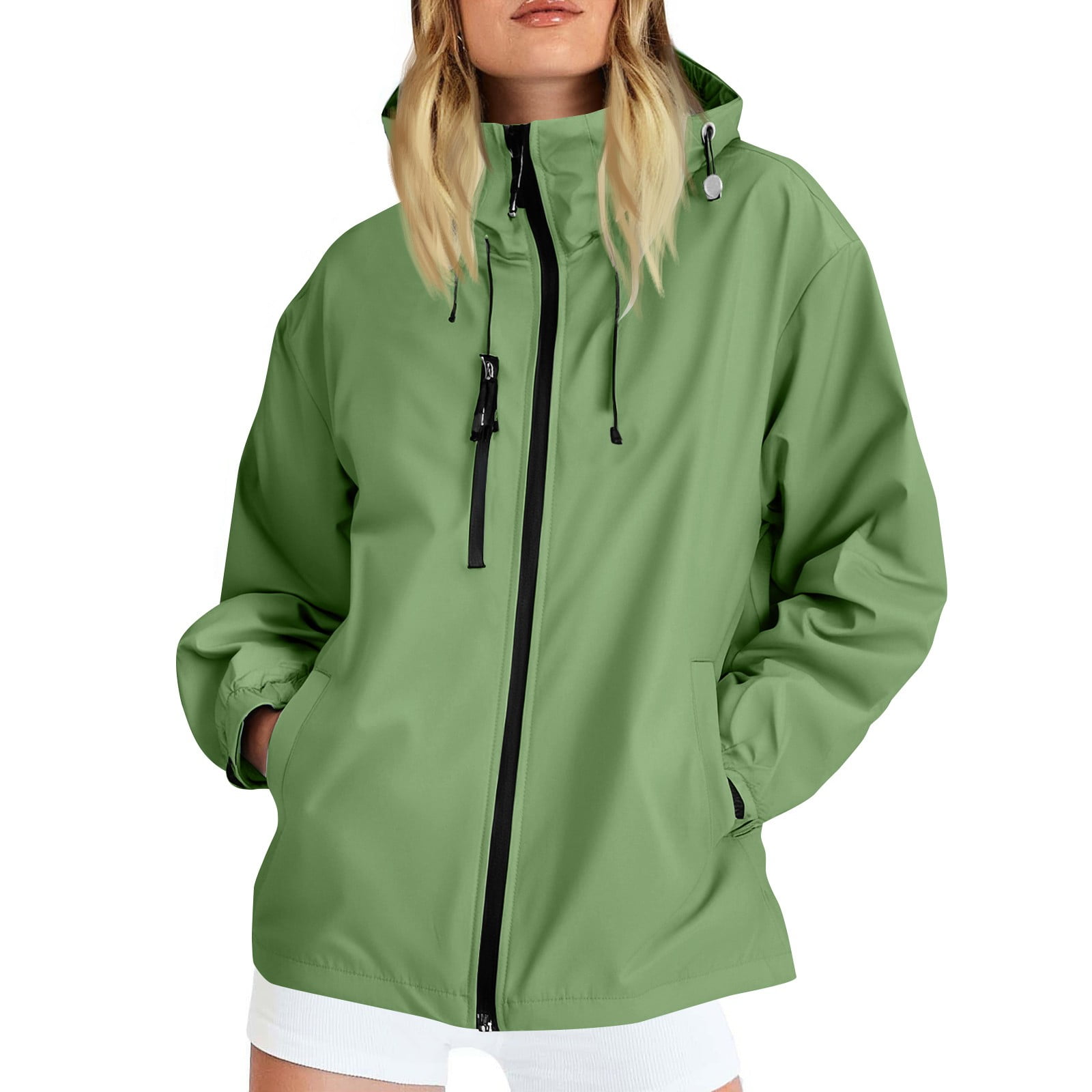 dGslk Women's Lightweight Waterproof Hooded Windbreaker Jacket, Casual ...