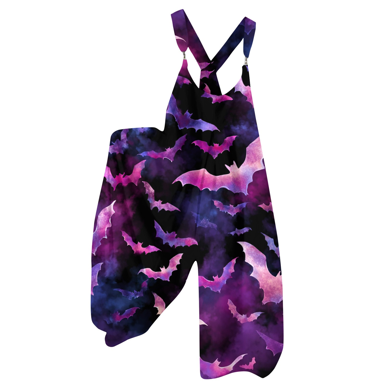 dGslk Women's Summer Overalls Floral Print Vintage Jumpsuit Halloween ...