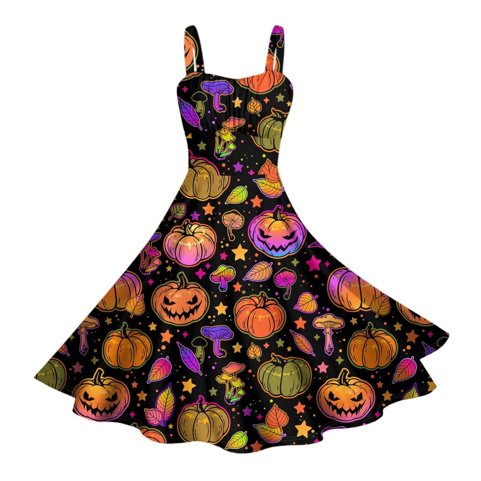 dGslk Women’s Vintage Sleeveless Red Dress with Black Handprint Pattern ...