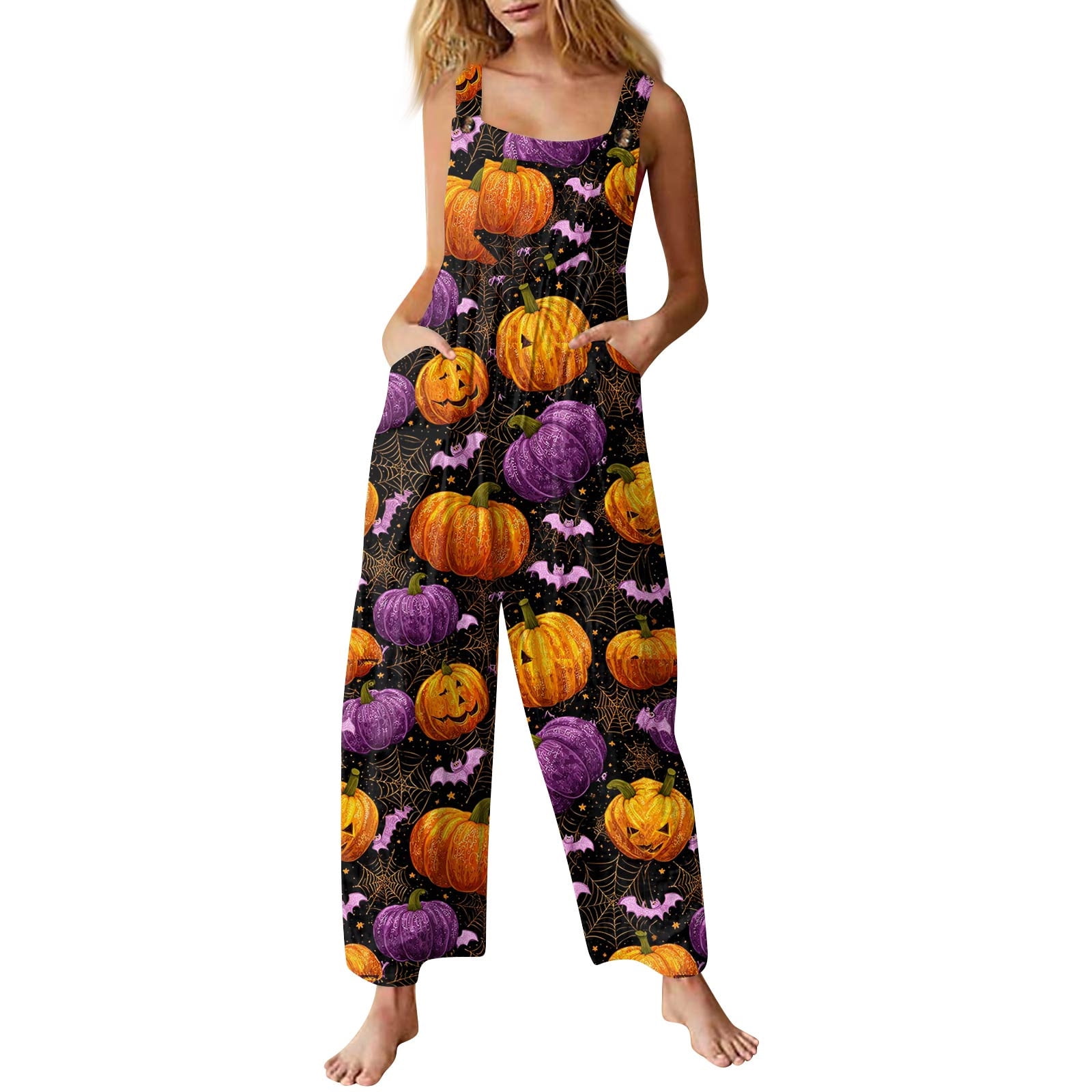 dGslk Women's Wide Leg Jumpsuit with Pockets, Casual Loose Fit Overalls ...