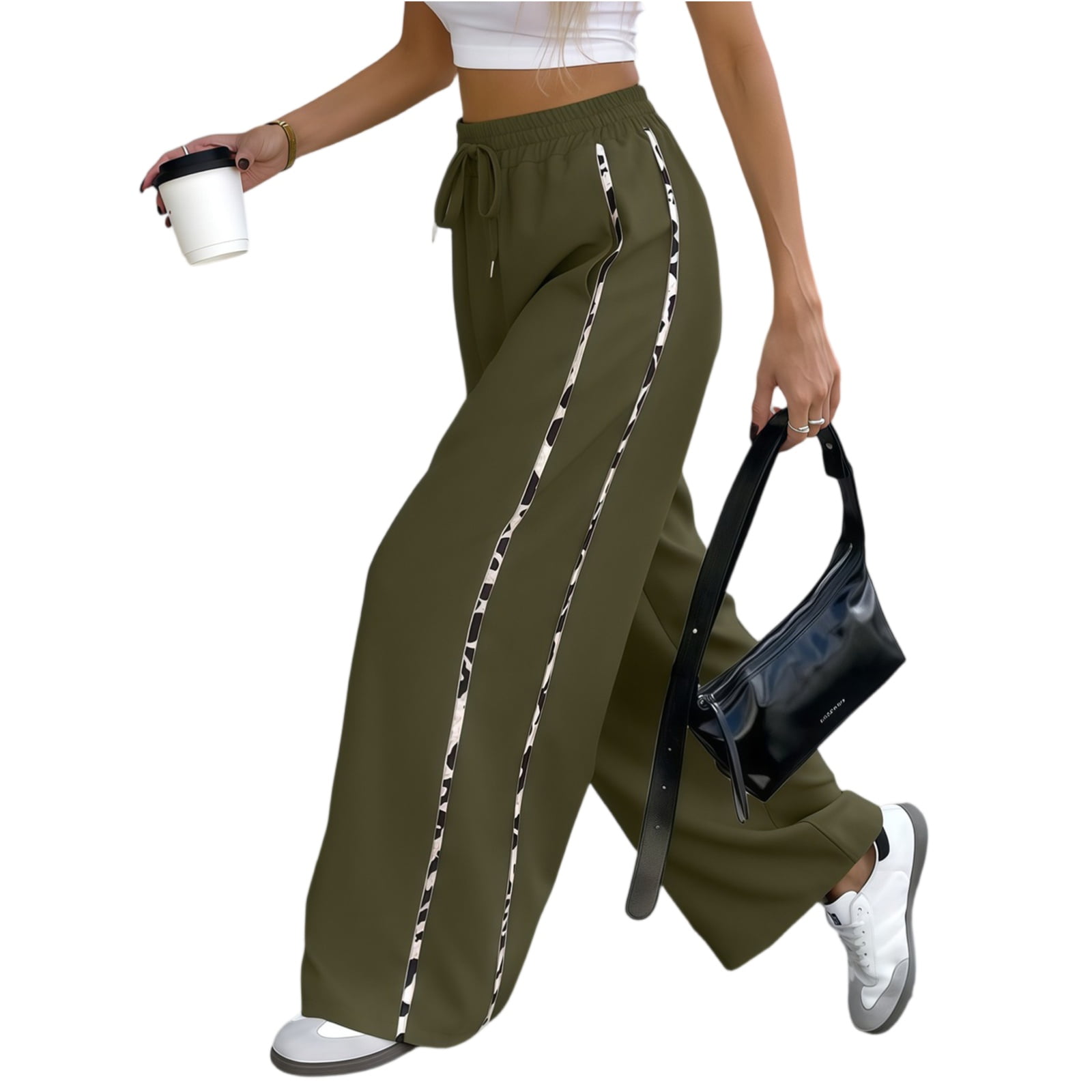 dGslk Women’s Wide Leg Lounge Pants High Waist Drawstring Casual Loose ...