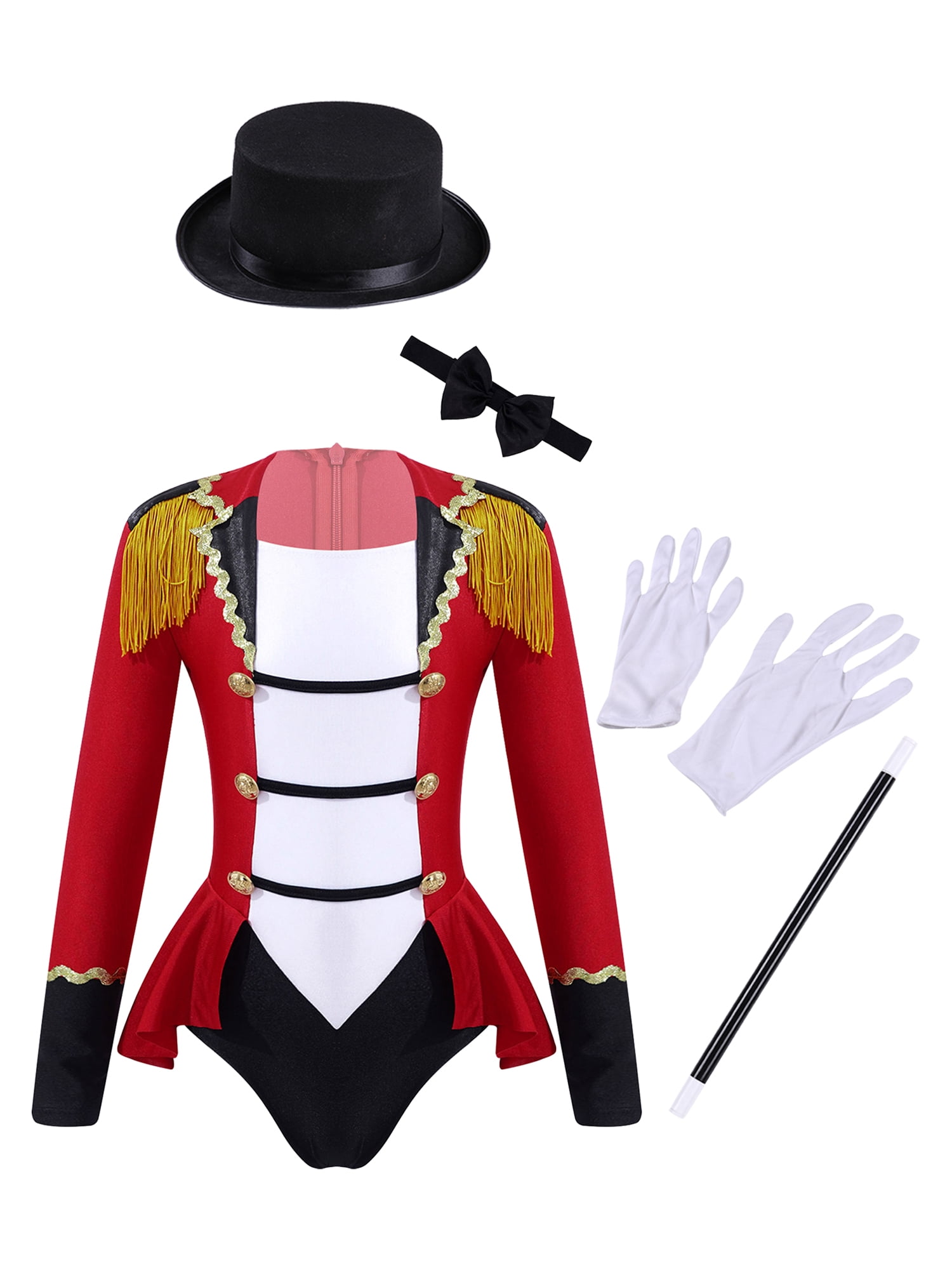 dPois Girls Halloween Circus Ringmaster Costume Ringleader Tassel Dance ...