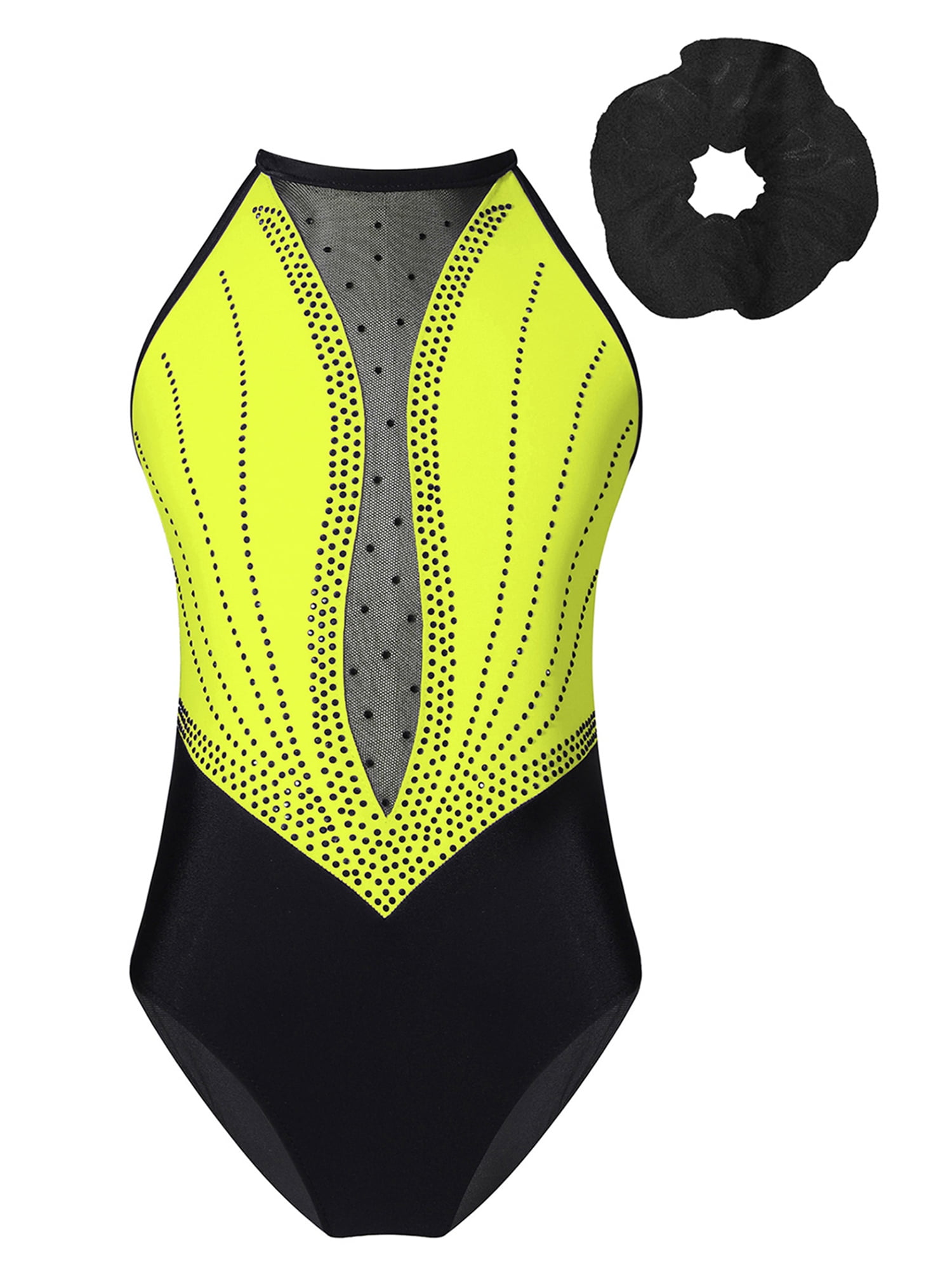 dPois Gymnastics Leotard for Girls Sparkle Sleeveless One Piece Dance ...