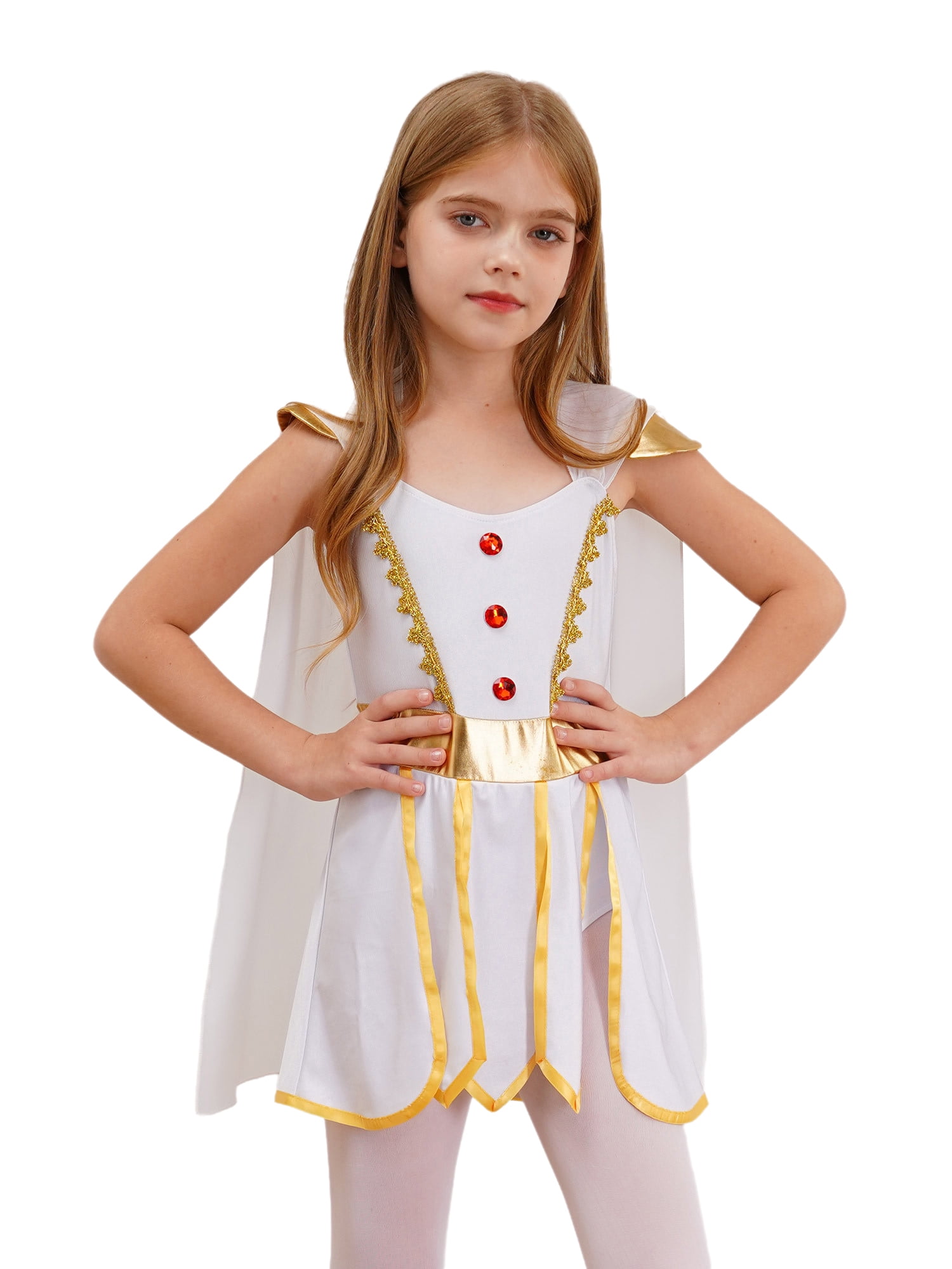 dPois Kids Girls Ancient Roman Greek God Toga Costume Halloween Party ...