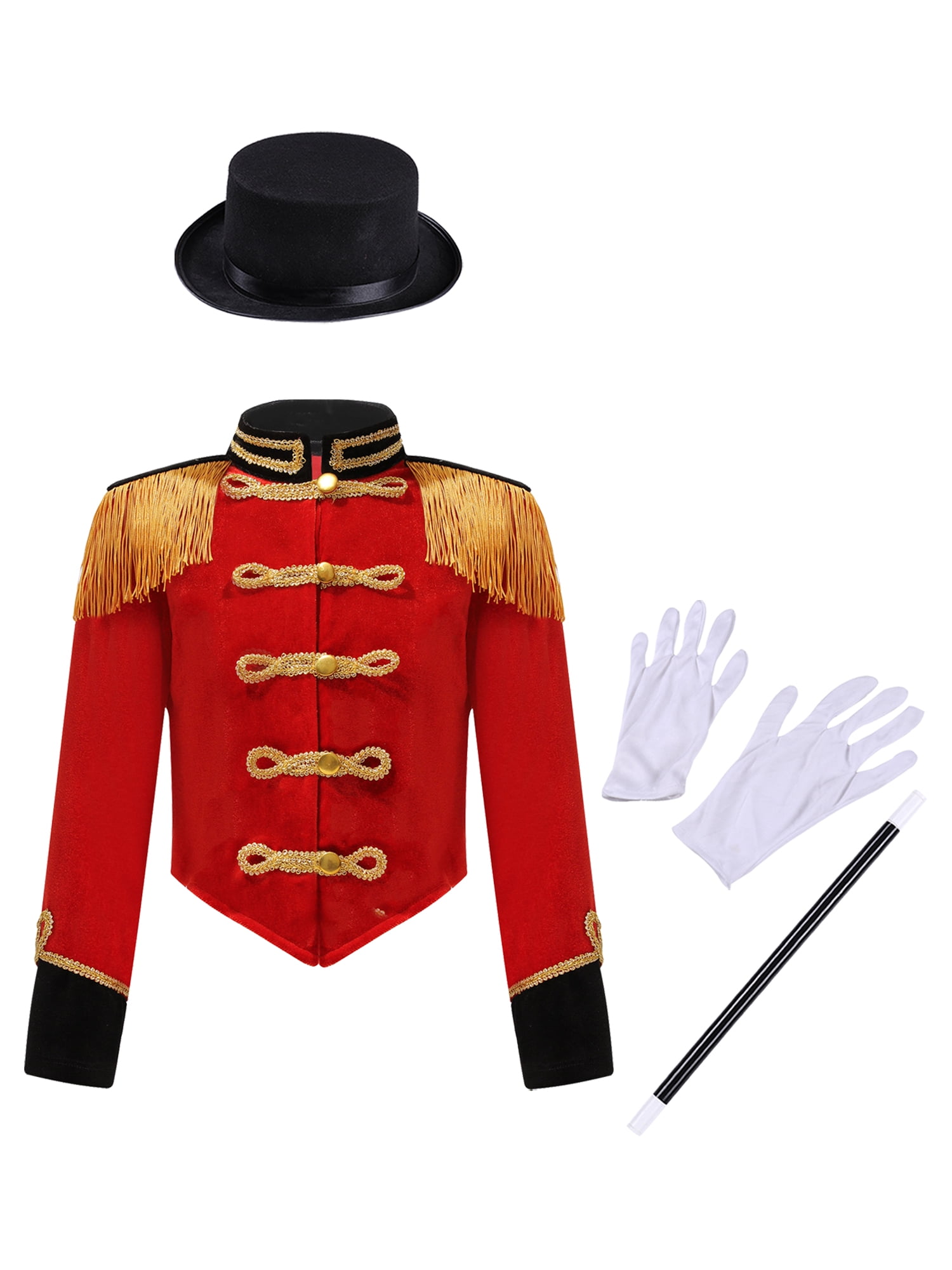 dPois Kids Girls Circus Ringmaster Tassel Jacket Halloween Ringleader ...