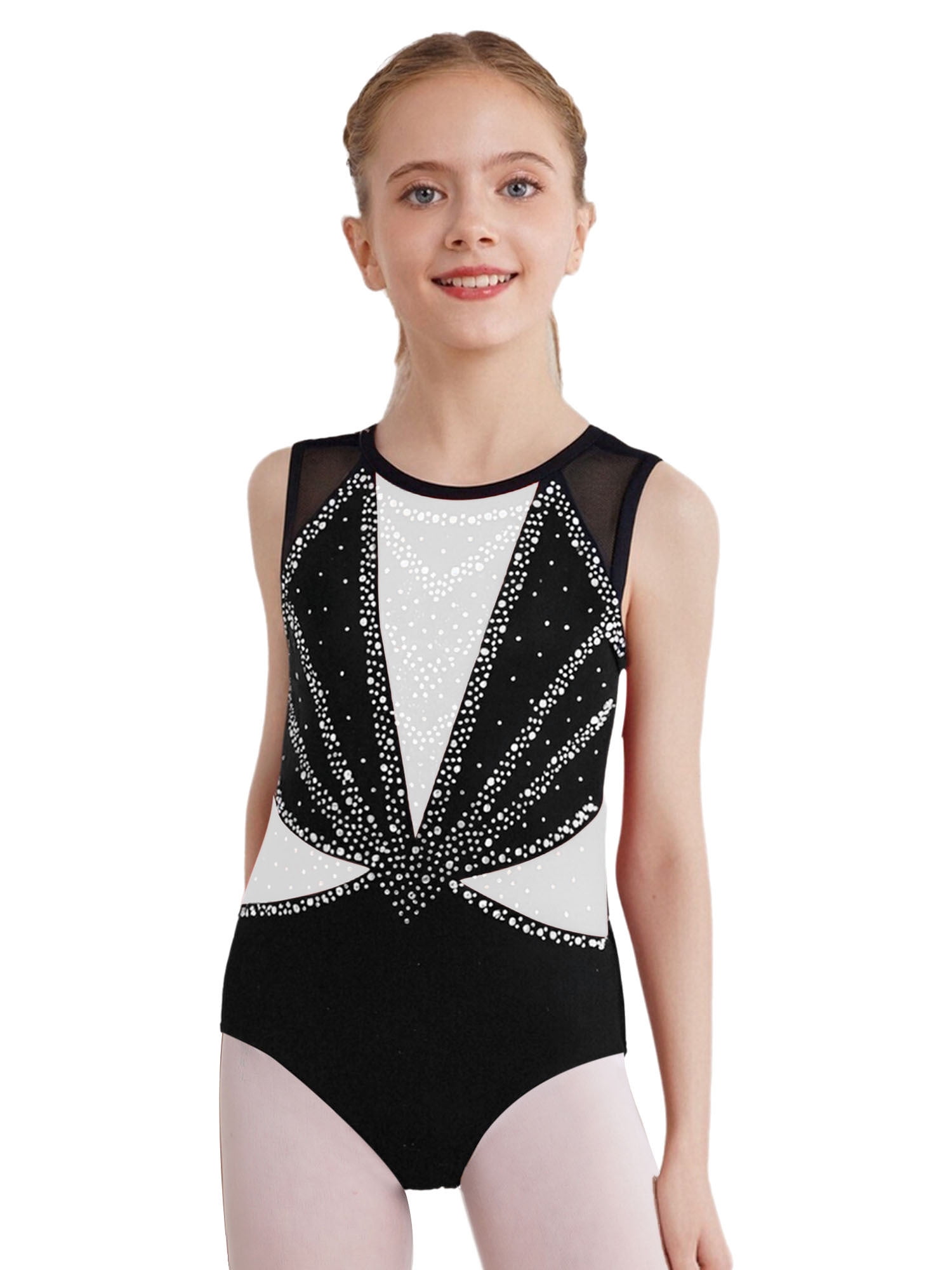 dPois Little Girls' Athletic Unitard Gymnastics Leotard Biketard ...