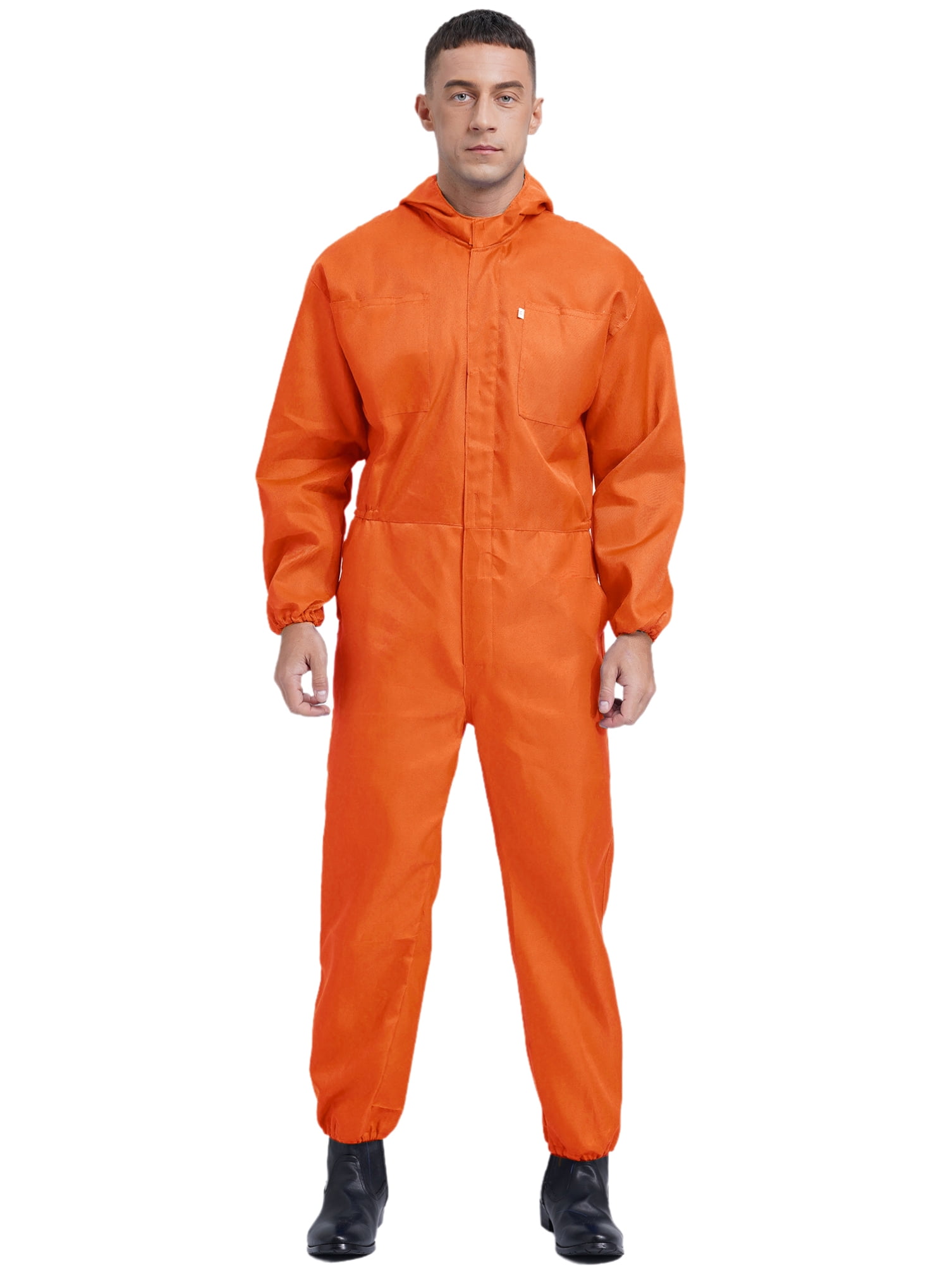 dPois Men's Long Sleeve Work Overall Jumpsuit Dustproof Mechanic ...
