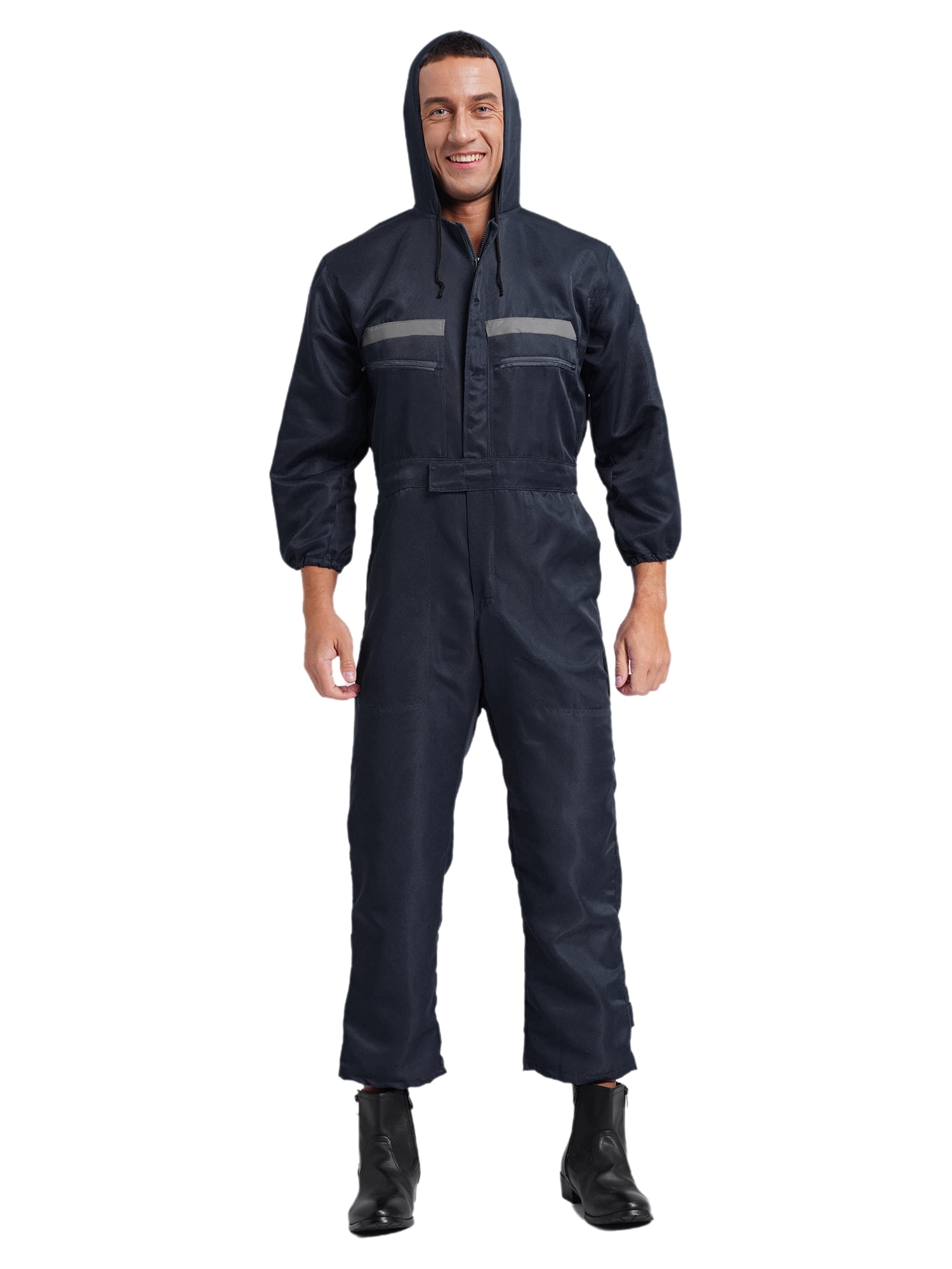 dPois Motorcycle Rainsuit for Men One Piece Zipper Front Coverall ...