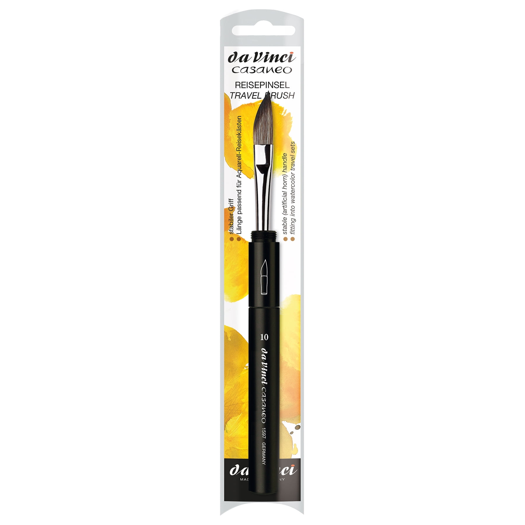 da Vinci CASANEO Travel Pocket Brush, Extra Soft Synthetic, Watercolor ...