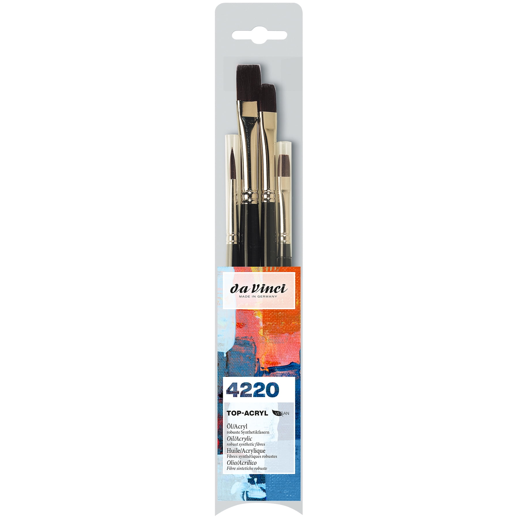 da Vinci TOP-ACRYL Red-Brown Brushes, Synthetic, Oil & Acrylic, 4 Brush ...