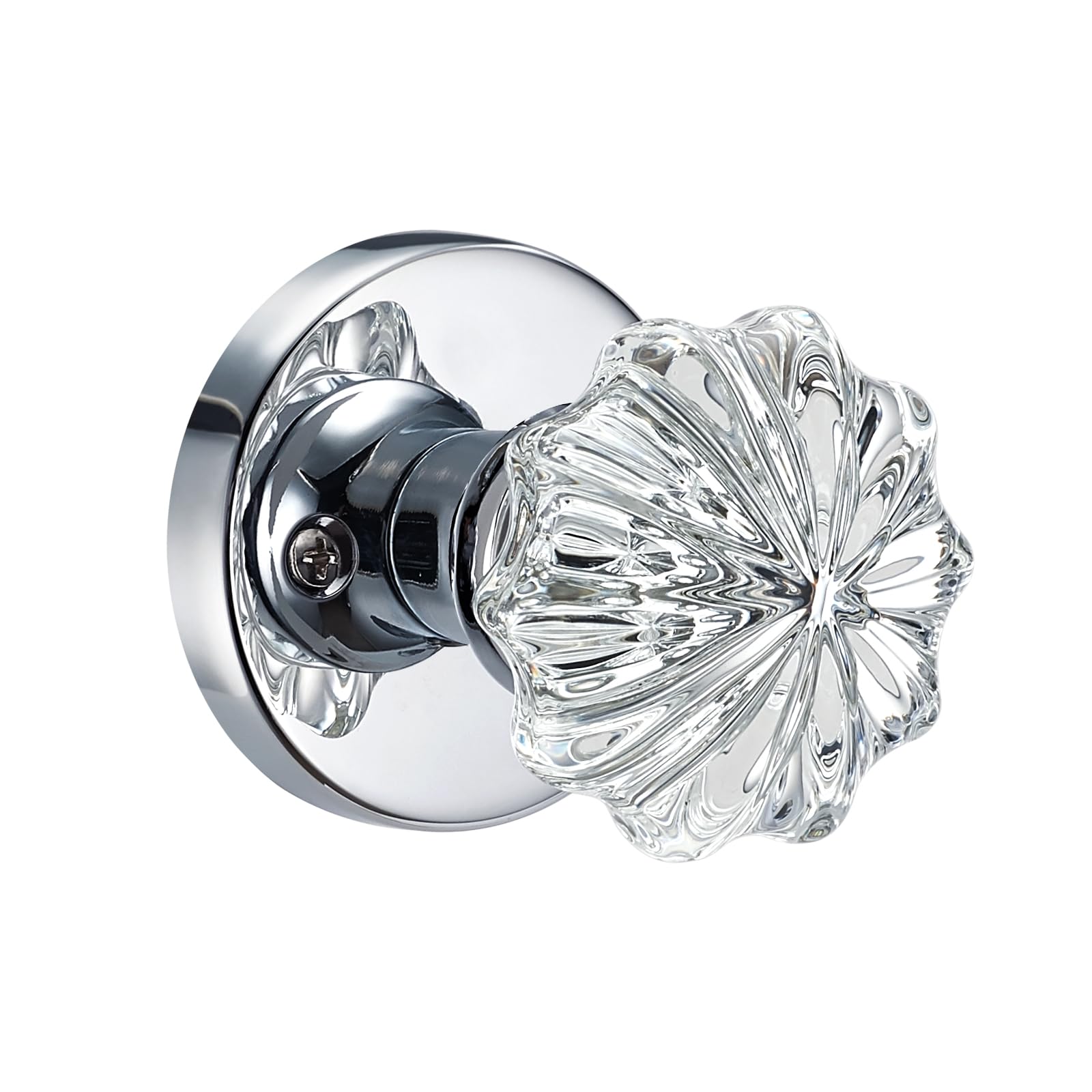 dairazan Passage Glass Door Knob Polished Chrome Silver Rosette for ...