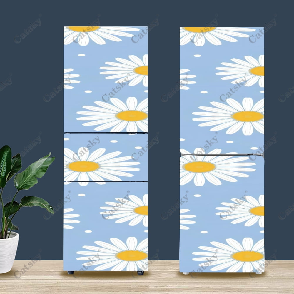daisy flower Refrigerator Sticker Home Decor Kitchen Mural DIY Wall ...