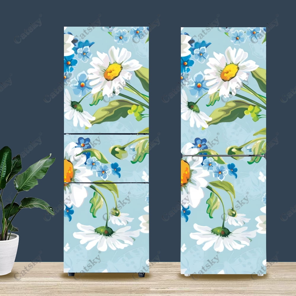 daisy flower Refrigerator Sticker Home Decor Kitchen Mural DIY Wall ...
