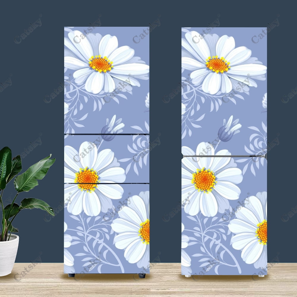 daisy flower Refrigerator Sticker Home Decor Kitchen Mural DIY Wall ...
