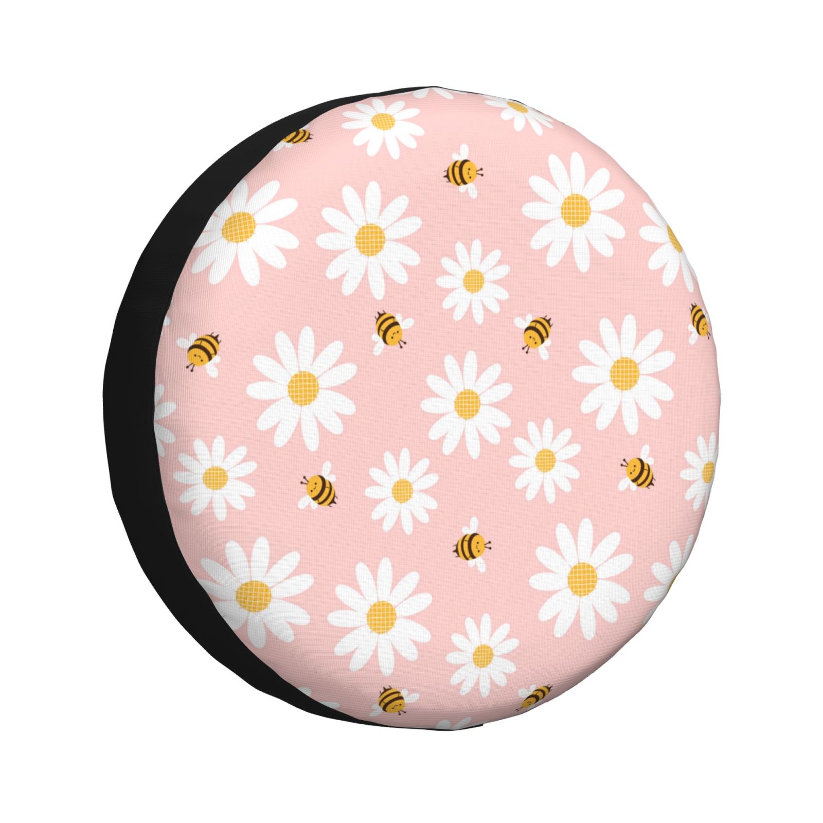 daisy flower bee cartoons pink Spare Tire Cover for Trailer Camper RV ...