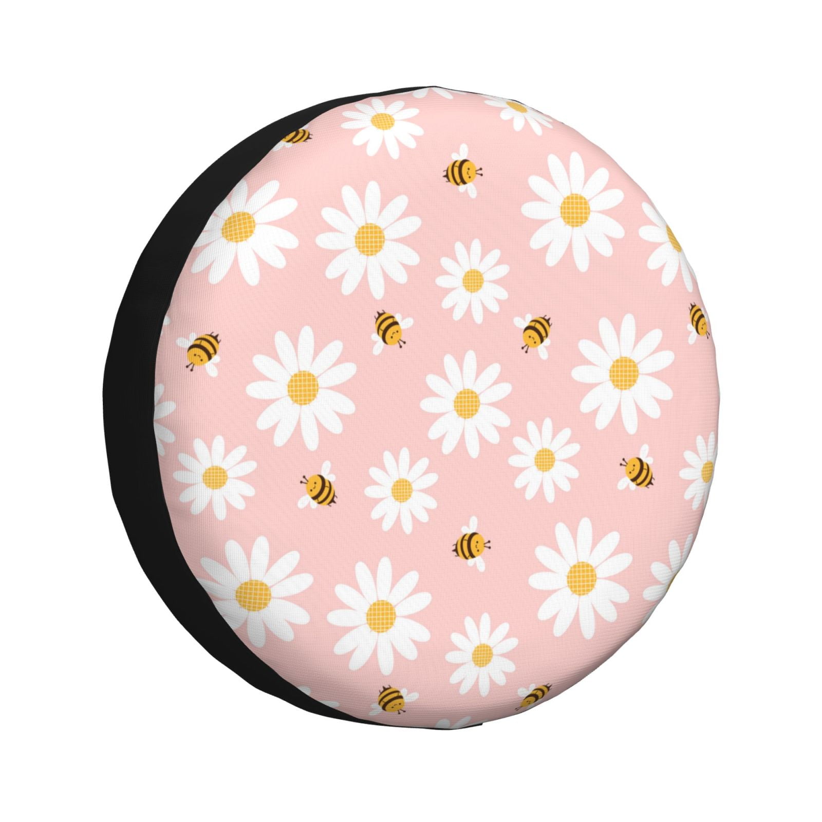daisy flower bee cartoons pink Spare Tire Cover for Trailer Camper RV ...