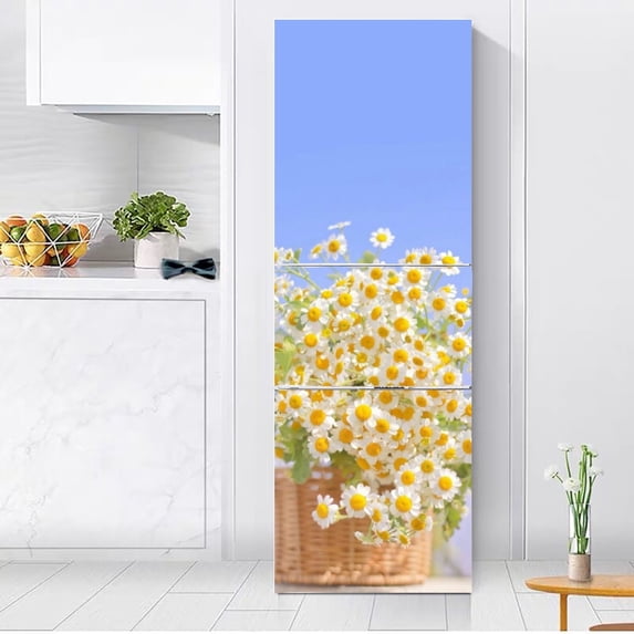 daisy flower pattern self-adhesive refrigerator sticker decorative ...