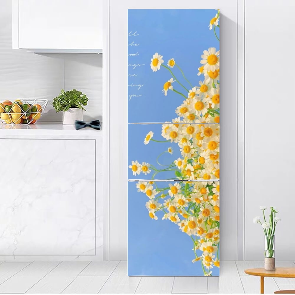 daisy flower pattern self-adhesive refrigerator sticker decorative ...
