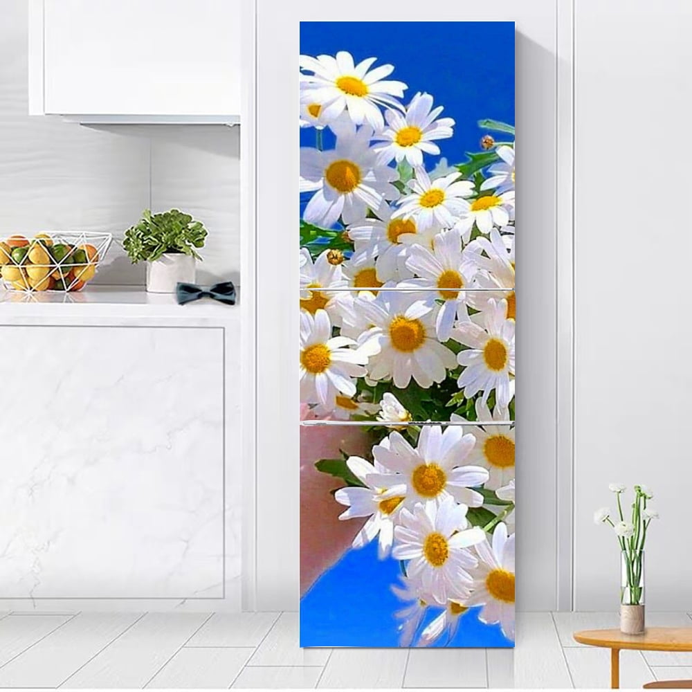 daisy flower pattern self-adhesive refrigerator sticker decorative ...