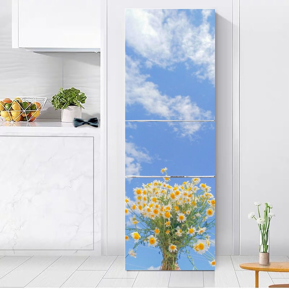 daisy flower pattern self-adhesive refrigerator sticker decorative ...