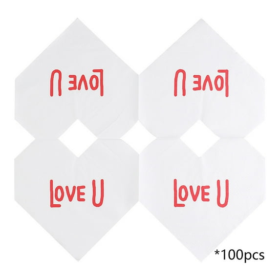 dajkiuy 100Pcs Heart Shaped Paper Napkins, Disposable Luncheon Dinner ...