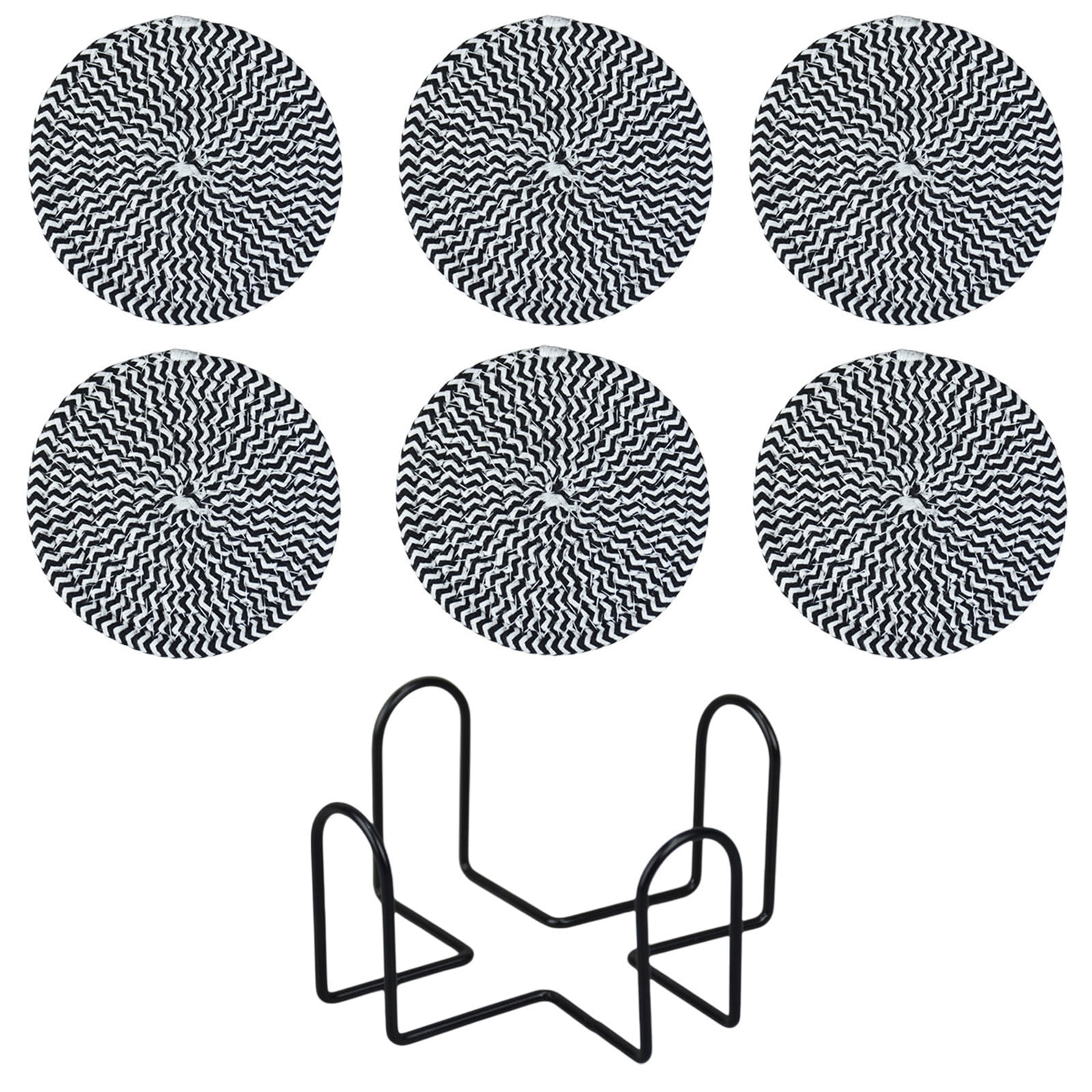 dajkiuy 12 inch Round Braided Placemats Set of 6 Non Slip Heat ...