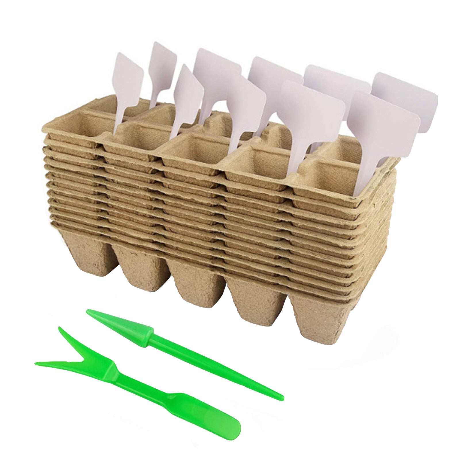 dajkiuy 120 Cells Seed Starter Tray, Peat Pots,12 Packs Seedling Start ...
