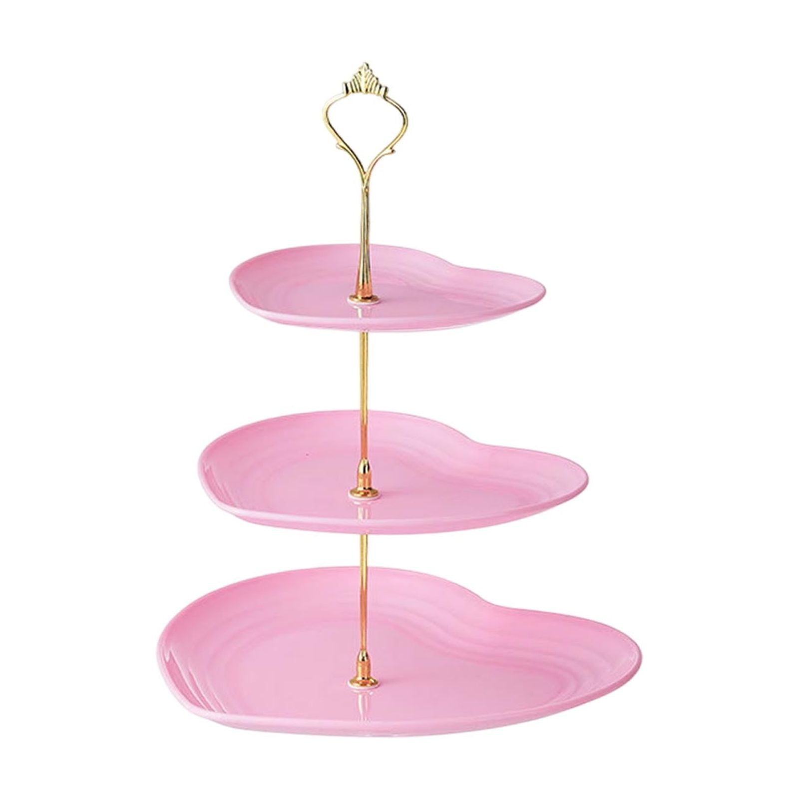 dajkiuy 3 Tiered Heart Shaped Serving Trays, Plastic Cupcake Stand ...