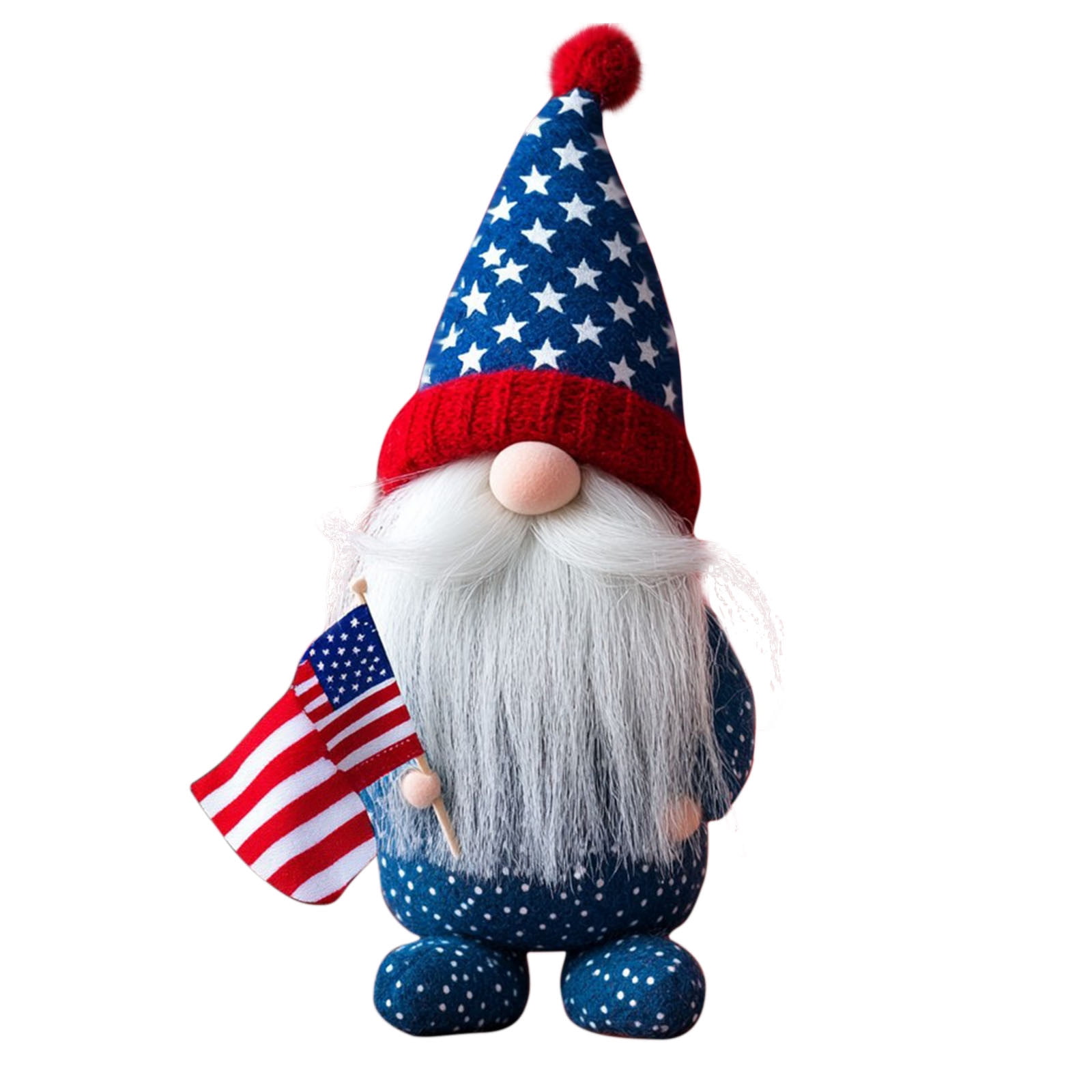 dajkiuy 4th of July Gnomes Plush Decorations，Handmade Patriotic Gnome Hold American Flag Decor ...