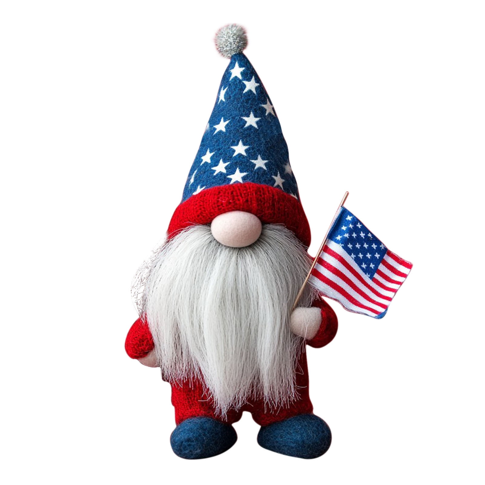 dajkiuy 4th of July Gnomes Plush Decorations，Handmade Patriotic Gnome Hold American Flag Decor ...