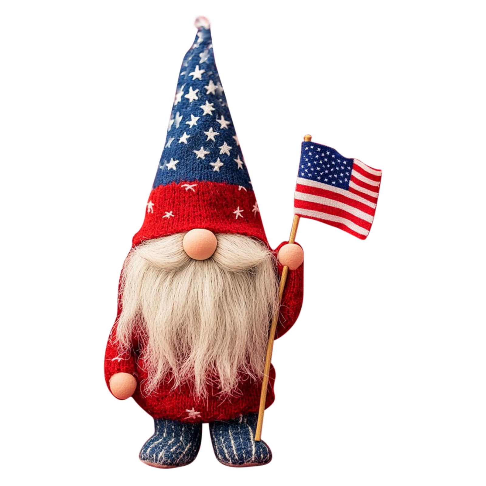 dajkiuy 4th of July Gnomes Plush Decorations，Handmade Patriotic Gnome Hold American Flag Decor ...