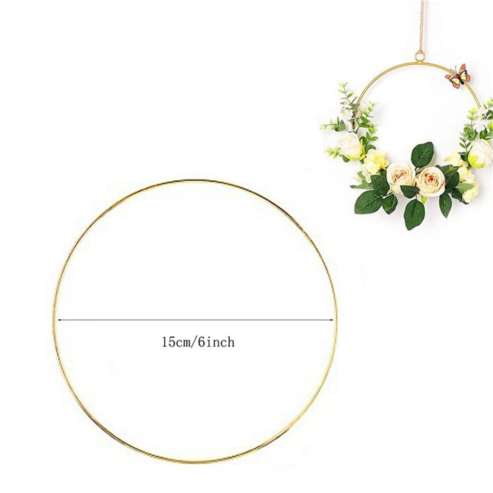 dajkiuy 6 Inch Gold Metal Rings for Crafts Dream Catcher Ring, Metal ...