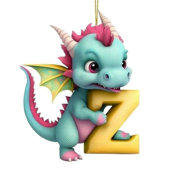 dajkiuy Christmas Dragon Ornaments 26 Letter Cartoon Pendant Acrylic ...