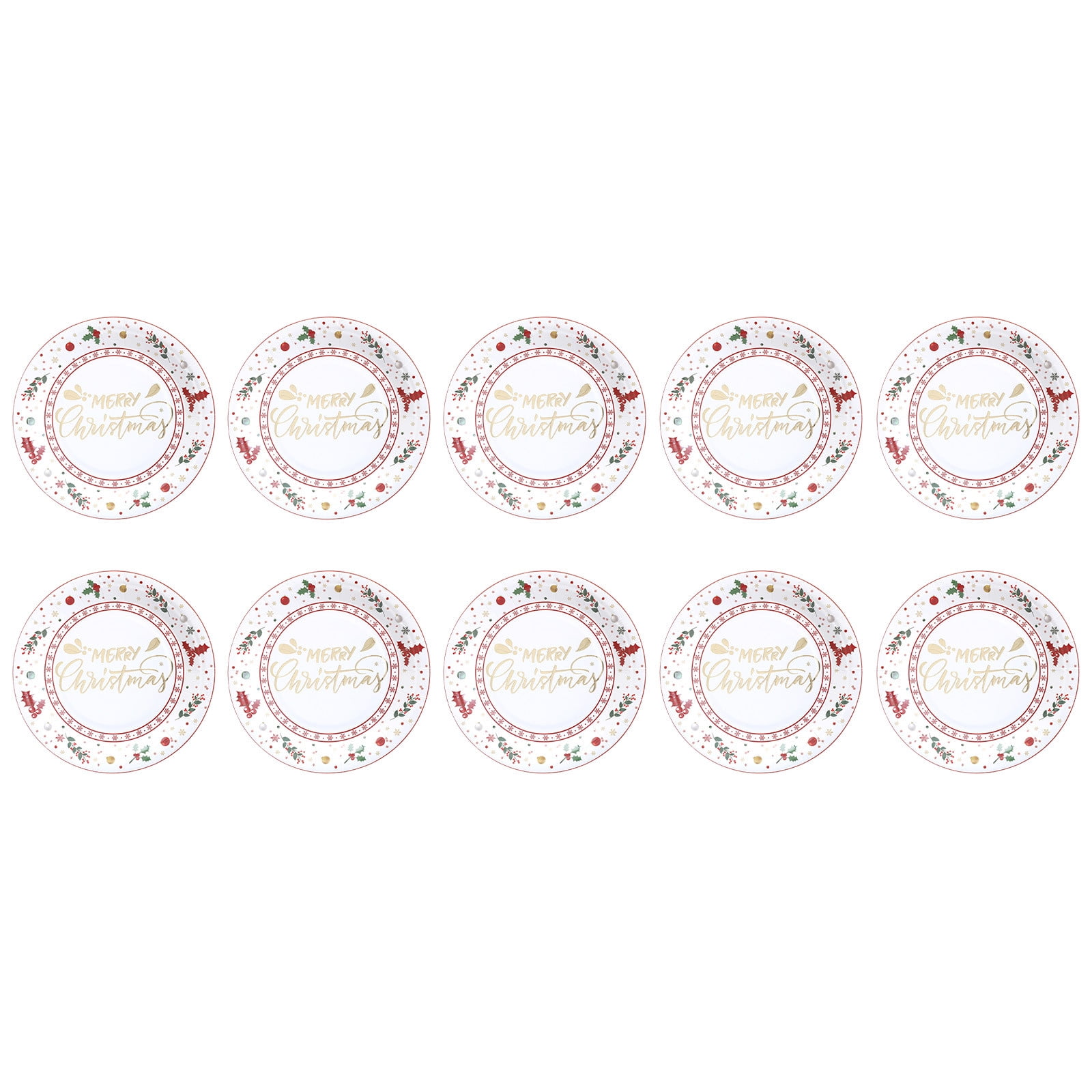 dajkiuy Christmas Paper Plates 10 Pcs Fall Disposable Dinnerware Heavy ...