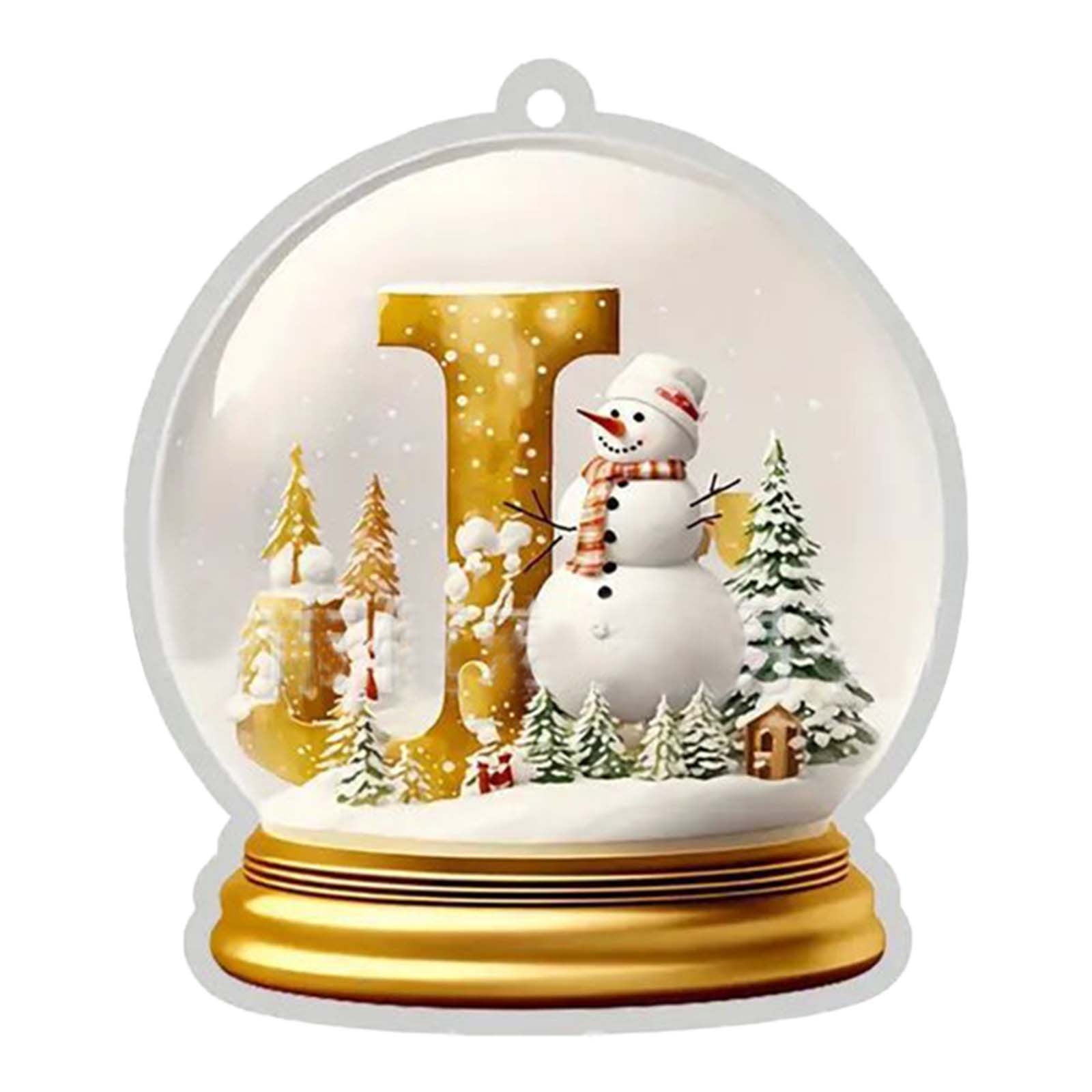 dajkiuy Christmas Tree Christmas Decorations 26 Initial Letter Yellow Crystal Ball Acrylic Car ...