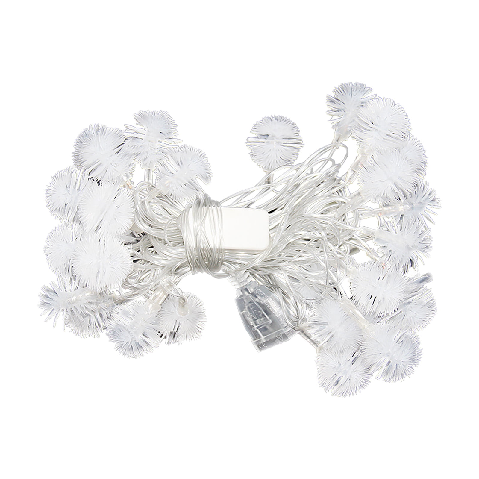 dajkiuy Clearance 4.9ft Battery Operated 10 LED Furry Snowball String ...