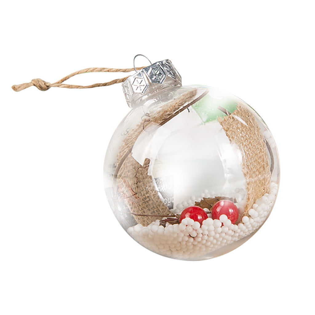 dajkiuy Clear Christmas Ornaments Balls,Hollow Sphere,Transparent ...